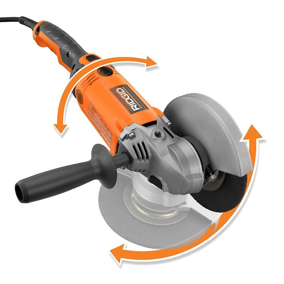 15 Amp Corded 7 in. Twist Handle Angle Grinder – RIDGID