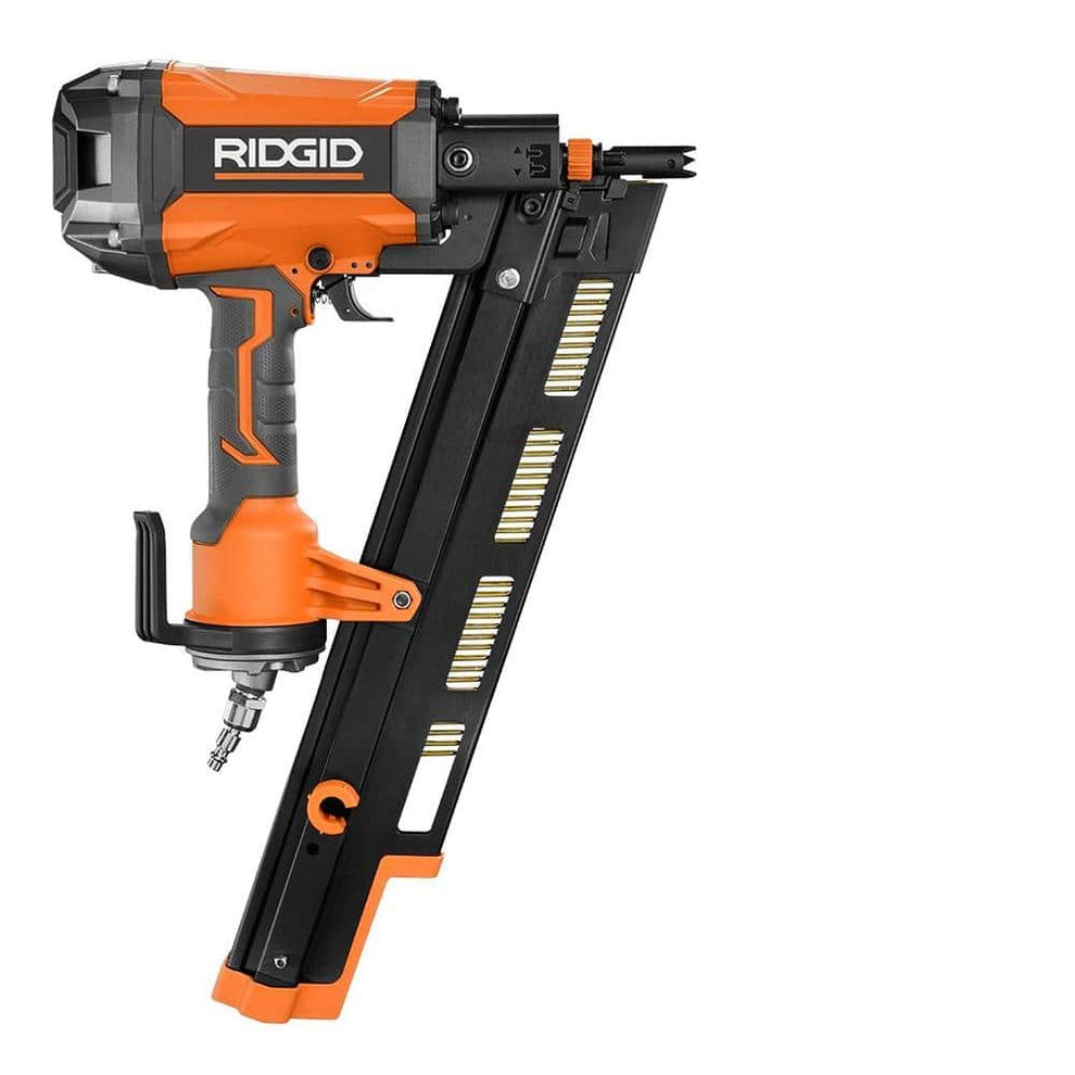 Pneumatic 21-Degree 3-1/2 in. Round Head Framing Nailer – RIDGID