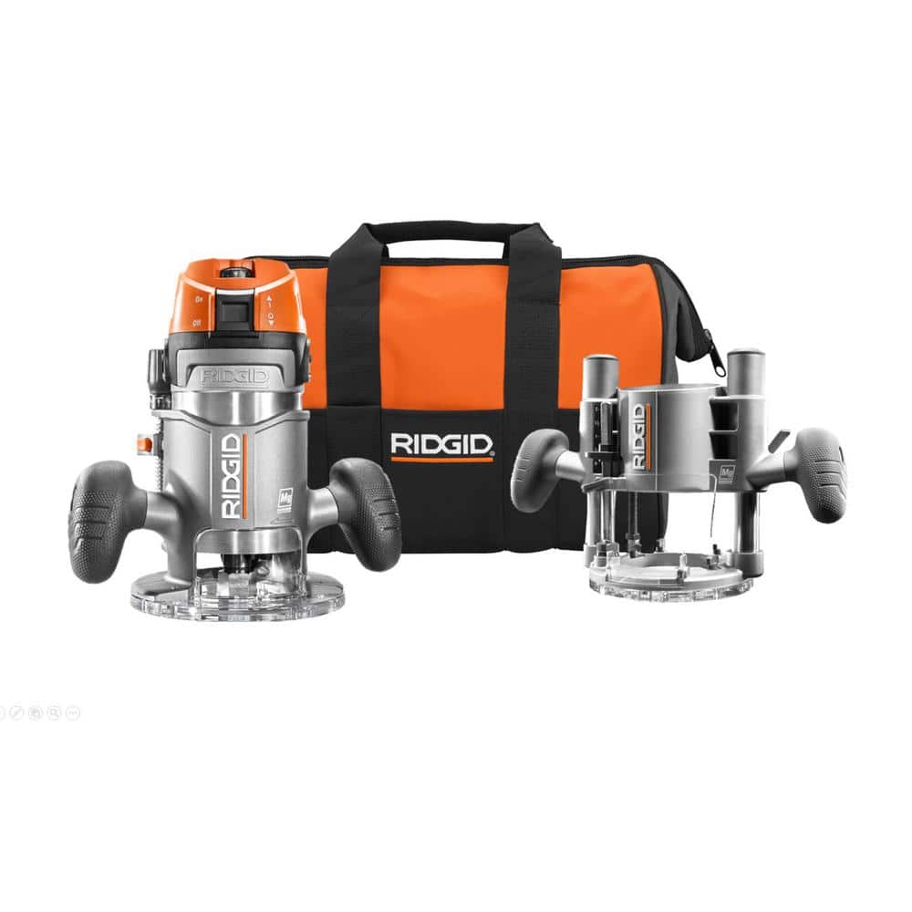 11 Amp 2 HP 1/2 in. Heavy-Duty Fixed and Plunge Base Corded Router – RIDGID